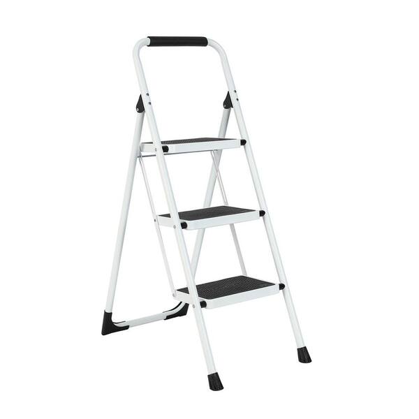 Tatayosi 3-Step Iron Folding Step Stool Ladder 330 lbs. Load Capacity ...