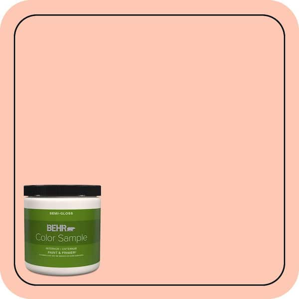 BEHR PREMIUM PLUS 8 oz. #210A-3 Malibu Peach Semi-Gloss Interior ...