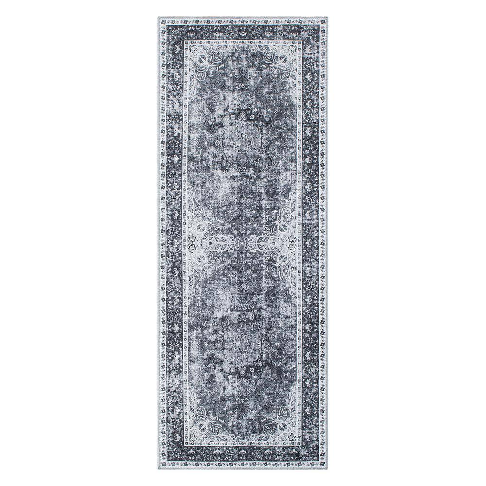 World Rug Gallery Traditional Distressed Medallion Machine Washable 2'6 ...