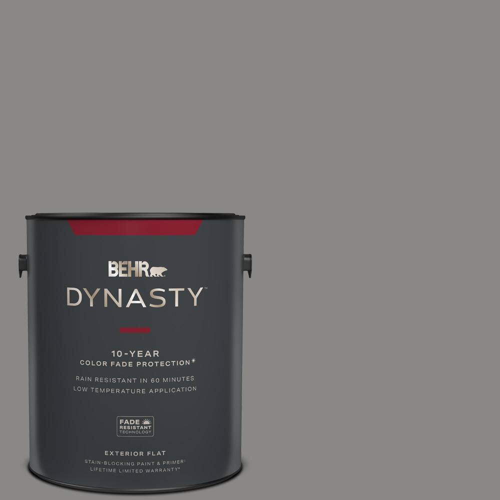 BEHR DYNASTY 1 gal. #PPU26-04 Falcon Gray Flat Exterior Stain-Blocking ...