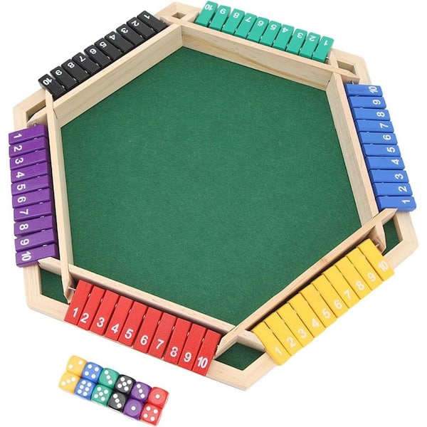 ITOPFOX Shut The Box Dice Table Top Board Game with Acrylic Printing ...