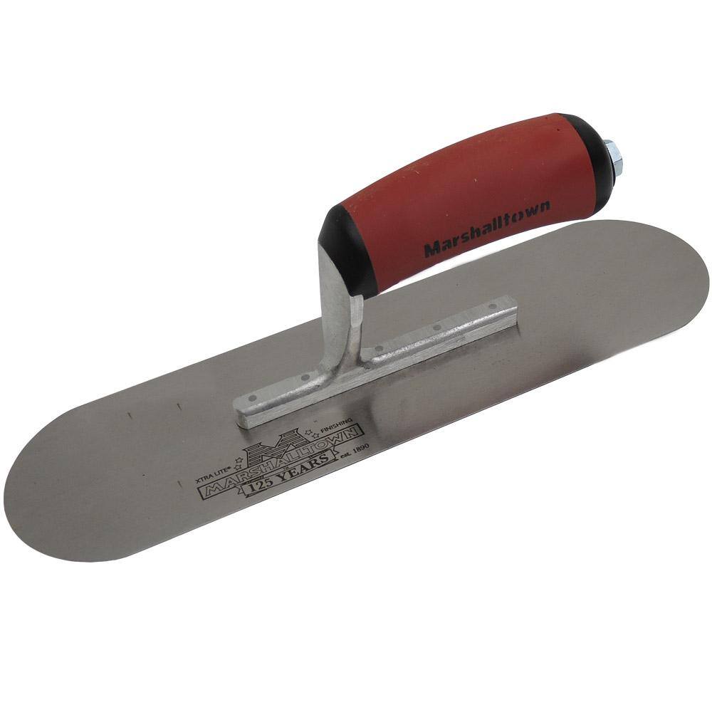 MARSHALLTOWN 12 in. x 3-1/2 in. Pool Trowel, 3 Rivets - Curved DuraSoft ...