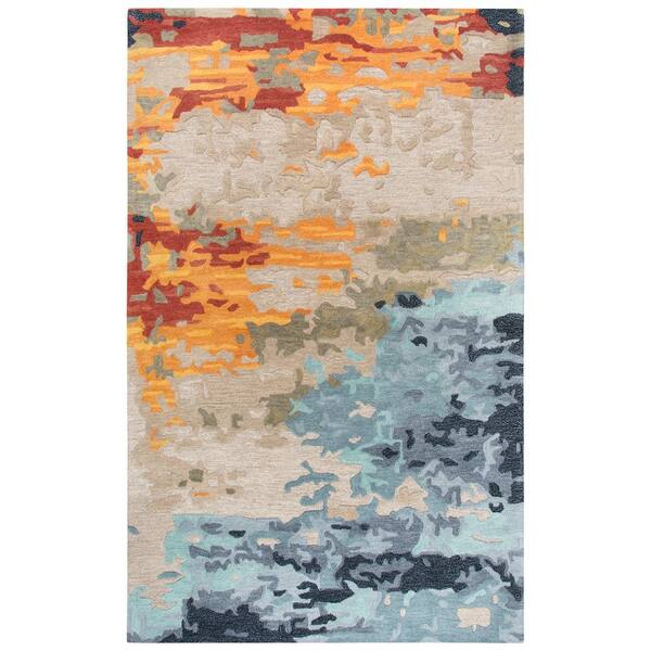 Lapis Multi-Colored 5 ft. x 8 ft. Abstract Area Rug LAPLP1007TNMU0508 ...