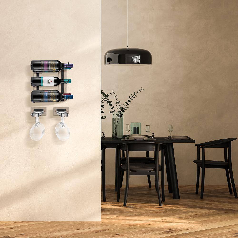 Sorbus Glass Holder Stemware Rack Set Wall Mounted - Gray/White WN-GLW ...