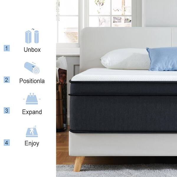 Ofanext Queen Short Medium Hybrid 12 in. Bed in a Box Mattress HD CHTH 012SQ