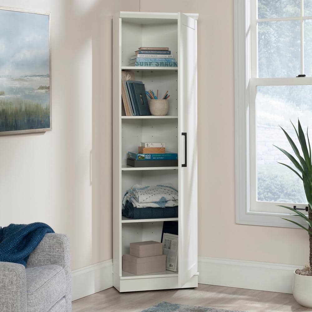 SAUDER HomePlus Soft White Finish 71 in. Storage Cabinet with ...