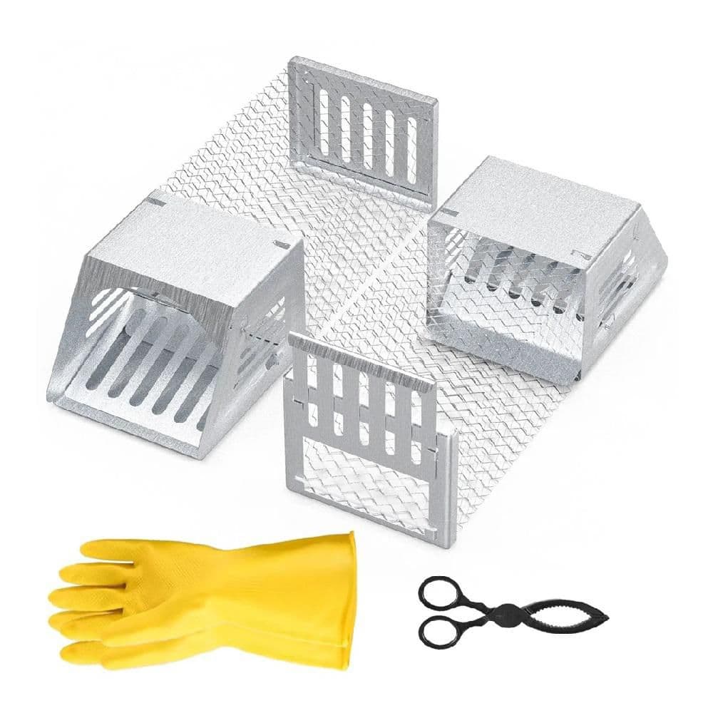 Oyezvary 2-Piece Humane Live Mouse Trap Cage with One-Way Door ...