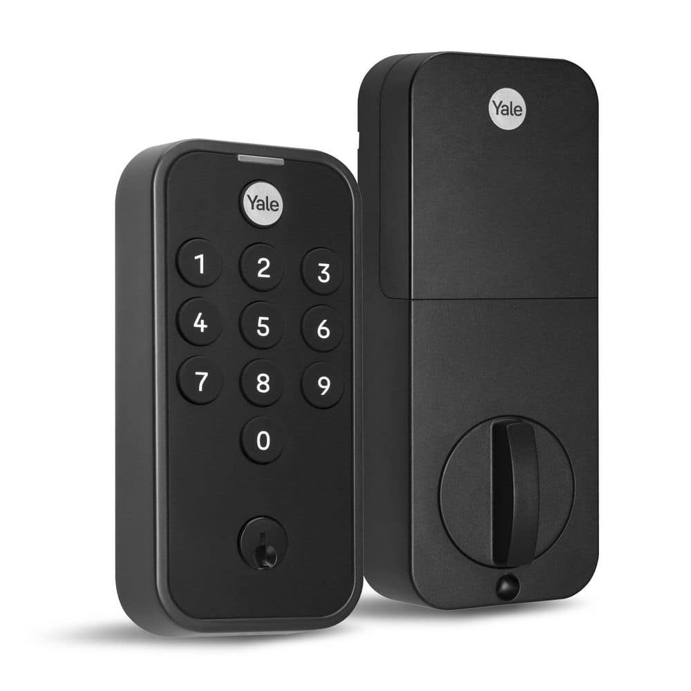 Yale Electronic Deadbolt Door Lock with Keypad and Keyed Access, Black ...
