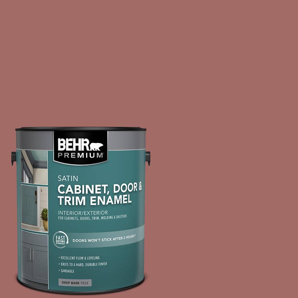 BEHR PREMIUM 1 gal. #S150-5 Vermilion Satin Enamel Interior/Exterior ...