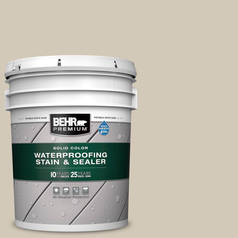BEHR PREMIUM 5 gal. #750C-3 Sandstone Cliff Solid Color Waterproofing ...
