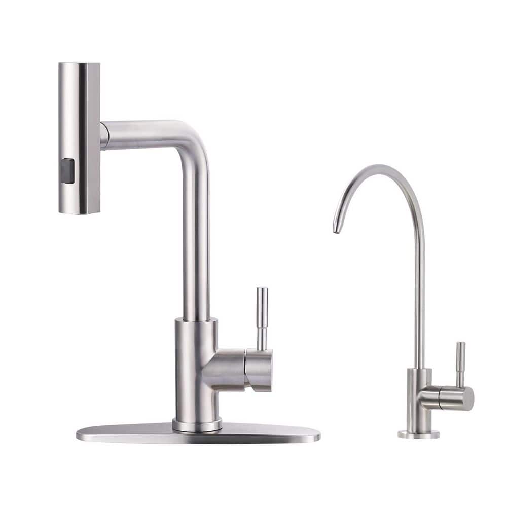 WOWOW Oil Rubbed Bronze 15.7 in. Single Handle Pull Down Sprayer ...