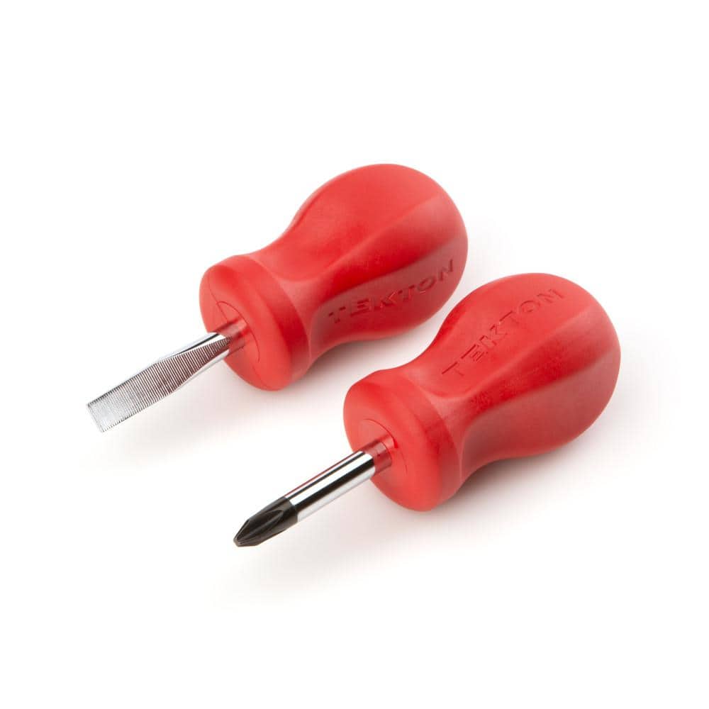 TEKTON Stubby Phillips/Slotted Hard-Handle Screwdriver Set, 2-Piece (#2 ...