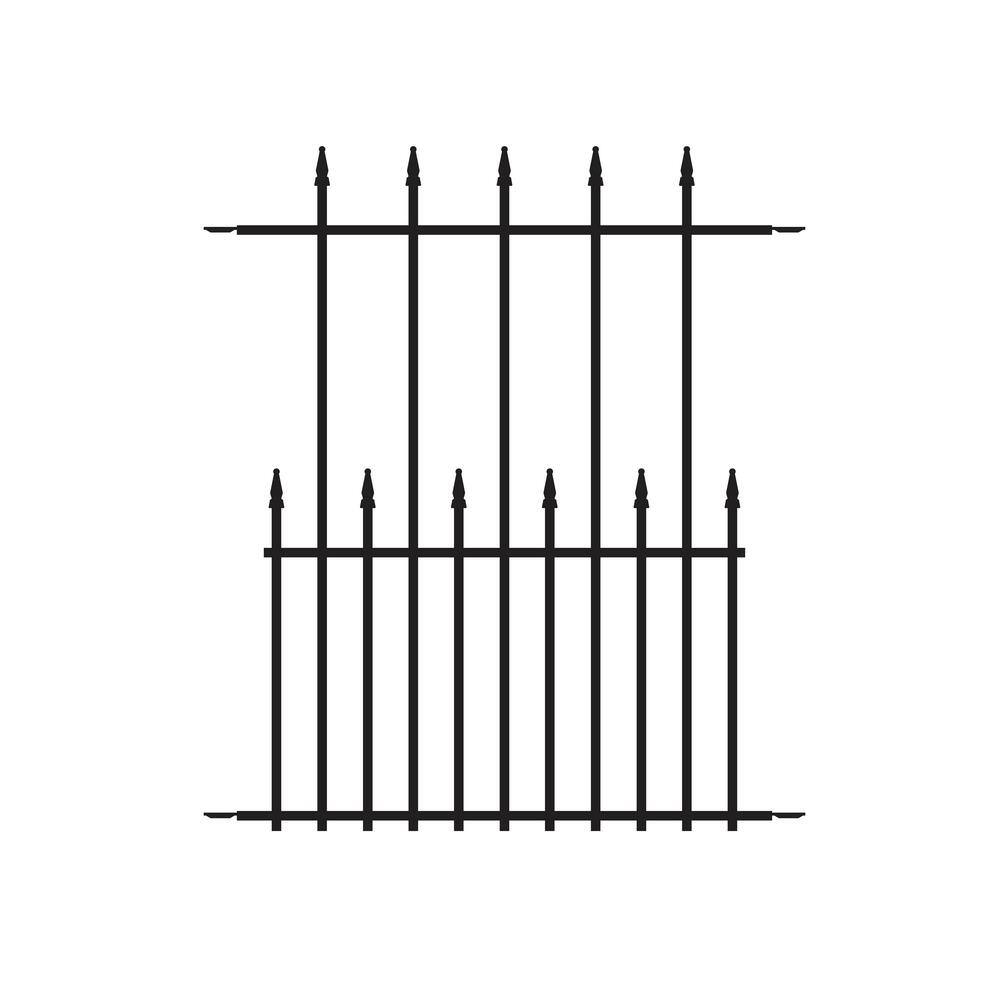 NUVO IRON Quick Fence Series 29 in. W x 34 in. H Black Tiger Eye Steel ...