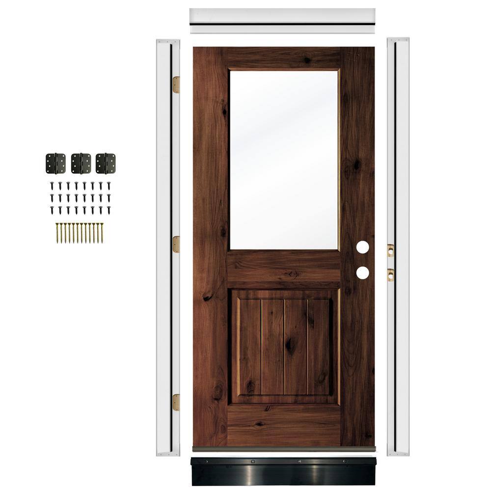 Krosswood Doors Ready To Assemble 36 in. x 80 in. Left Hand/InswingHalf Lite Clear Glass ...