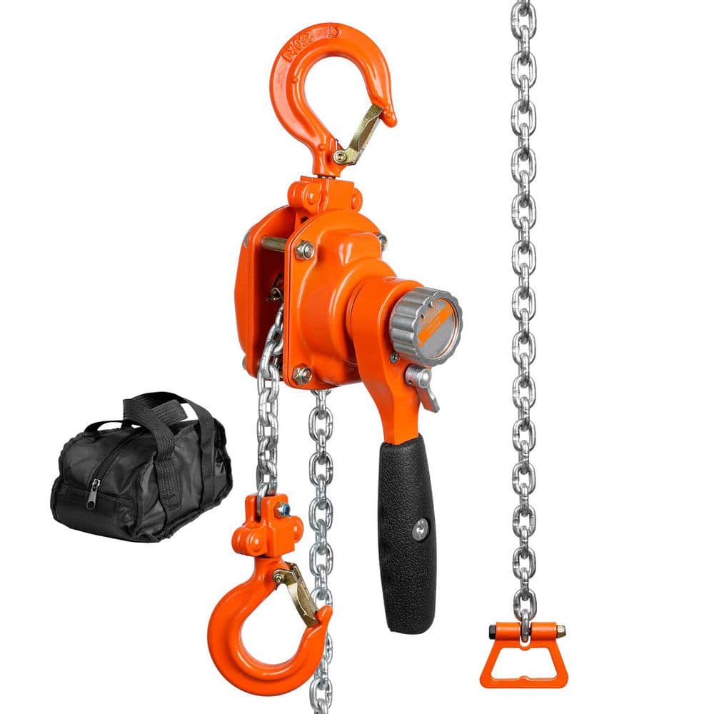SKYSHALO Manual Lever Chain Hoist, 1/4 Ton 550 lbs. Capacity 5 FT. Come ...