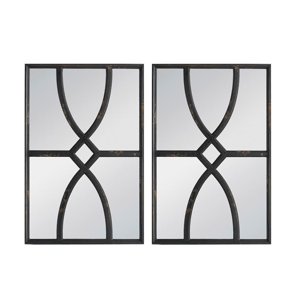 Set of 2 Antique Black 15.7 in. W x 23.6 in. H Rectangle Wood Framed ...