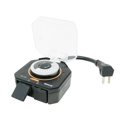 Woods 15-Amp 7-Day Outdoor Plug-In Heavy-Duty Dual-Outlet Digital Timer ...