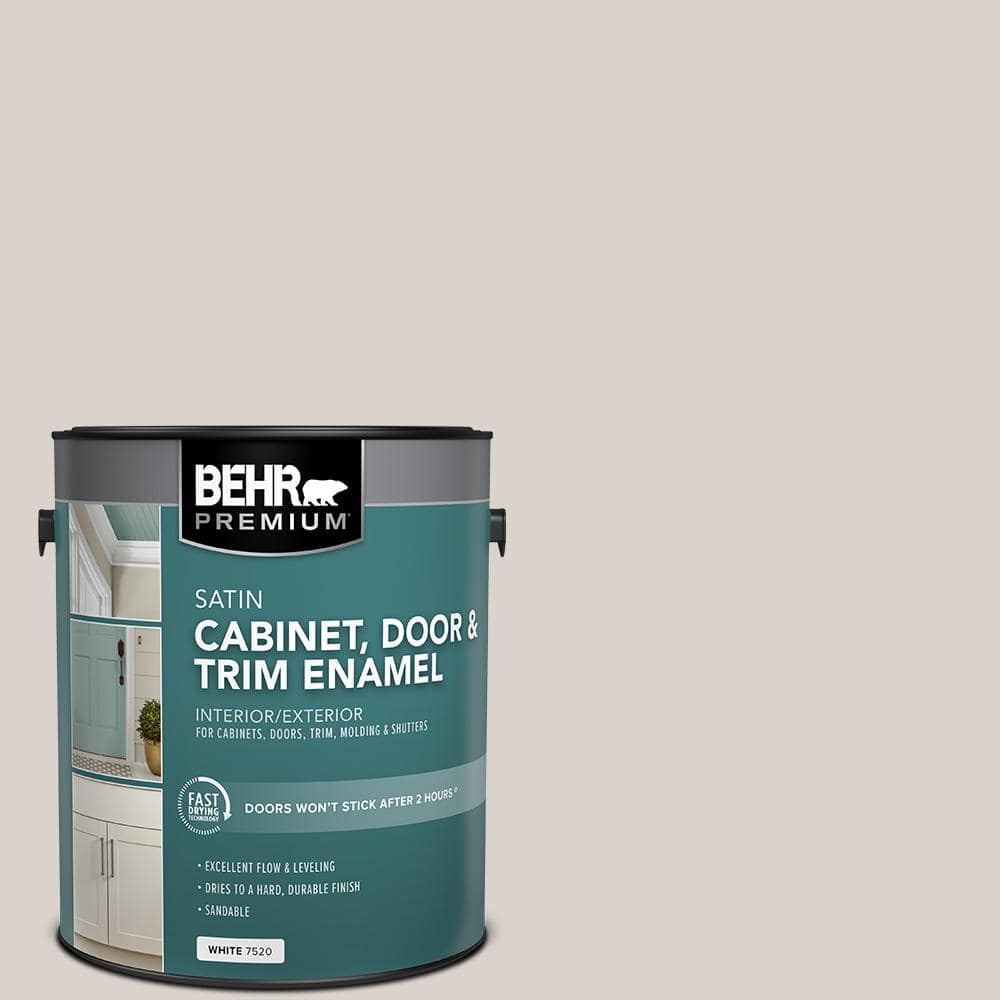 BEHR PREMIUM 1 gal. #N200-1 Moth Gray Satin Enamel Interior/Exterior ...