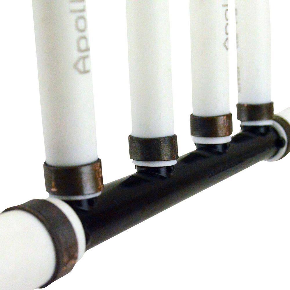 3/4 in. Barb Inlets x 1/2 in. Barb 4-Port PEX Open Plastic Manifold ...