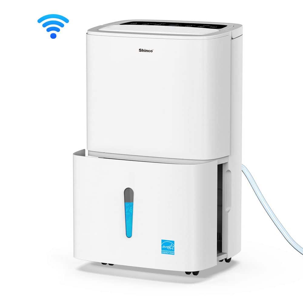 Edendirect 120 pt. 6,000 sq. ft. Portable Dehumidifier in White with Wi ...