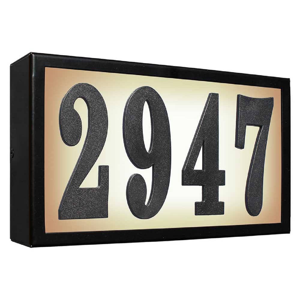 QualArc Serrano Standard Galvanized Steel Frame Black Lighted Address ...