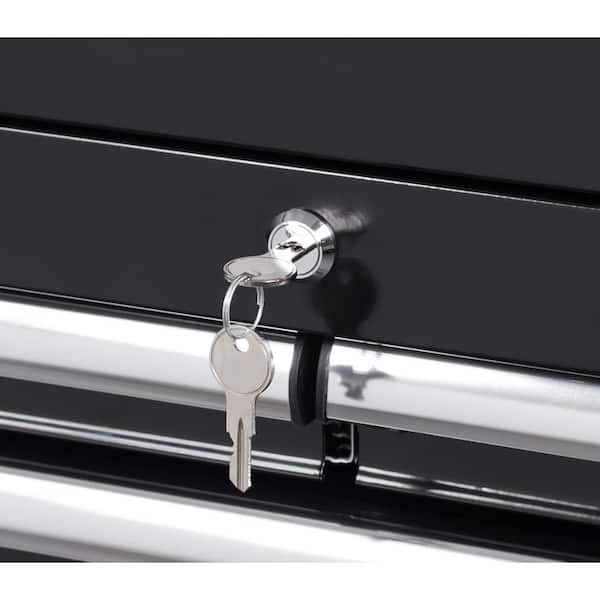 Husky Tool Storage 26 in. W x 16 in. D 5-Drawer Gloss Black Top Tool ...