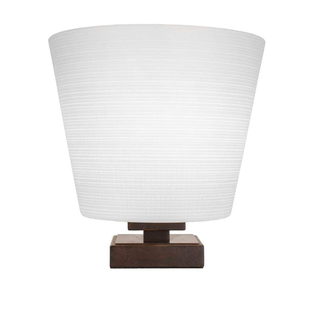 Quincy 10 in. Dark Granite Accent Lamp with Glass Shade 5R2DG4081 - The ...