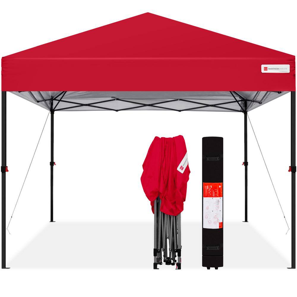 Best Choice Products 10 Ft X 10 Ft Red Easy Setup Pop Up Canopy