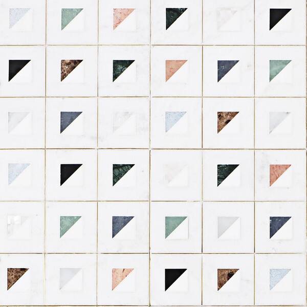 Ivy Hill Tile Freya Multicolor 12 in. x 12 in. Polished Marble and ...