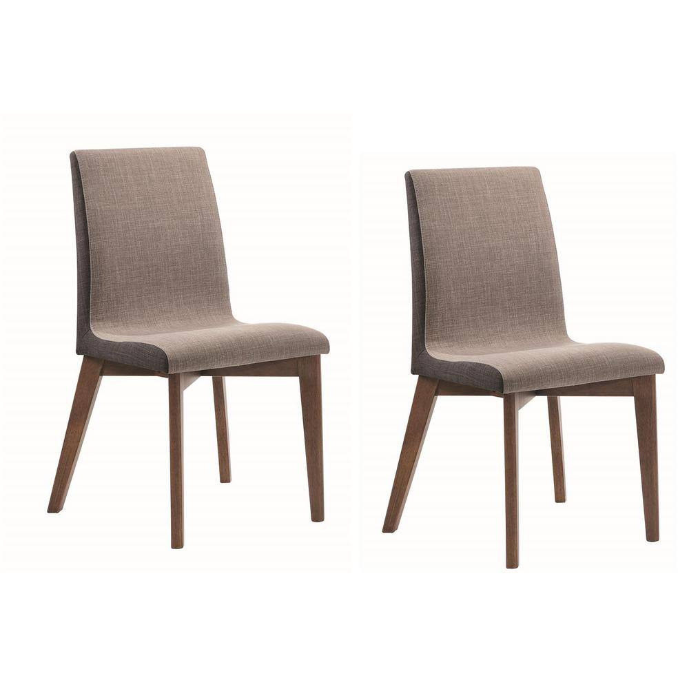 Coaster Redbridge Dining Grey and Natural Walnut Side Chairs with ...