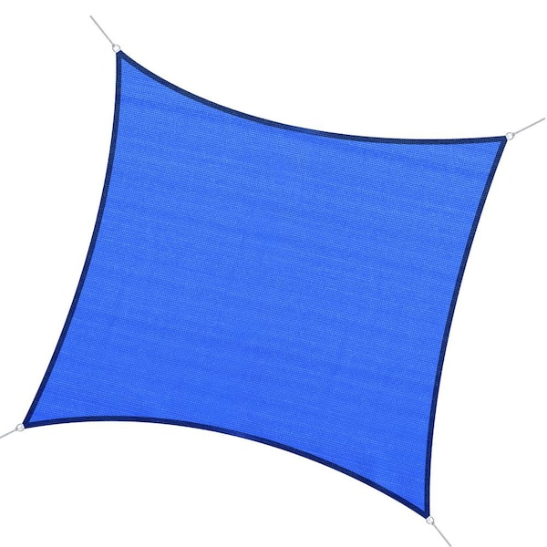 Sudzendf 24 ft. x 24 ft. Blue Sun Shade Sail Canopy, UV Block for Patio ...
