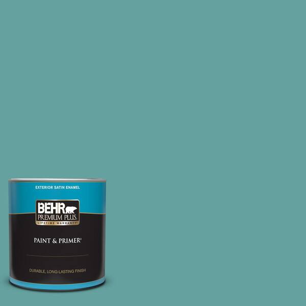 BEHR PREMIUM PLUS 1 qt. #T13-20 Folk Song Satin Enamel Exterior Paint ...