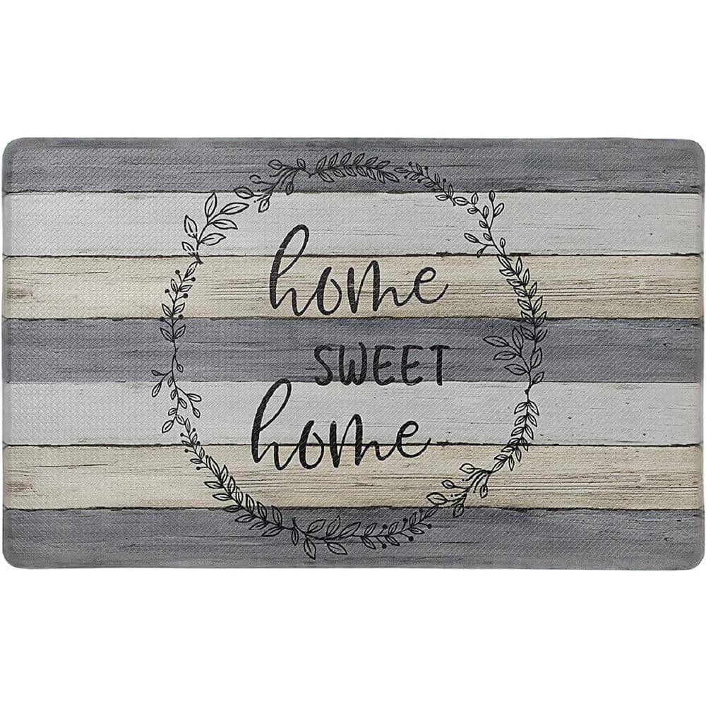 J&V TEXTILES Home Sweet Home 20 in. x 55 in. Anti-Fatigue Kitchen ...