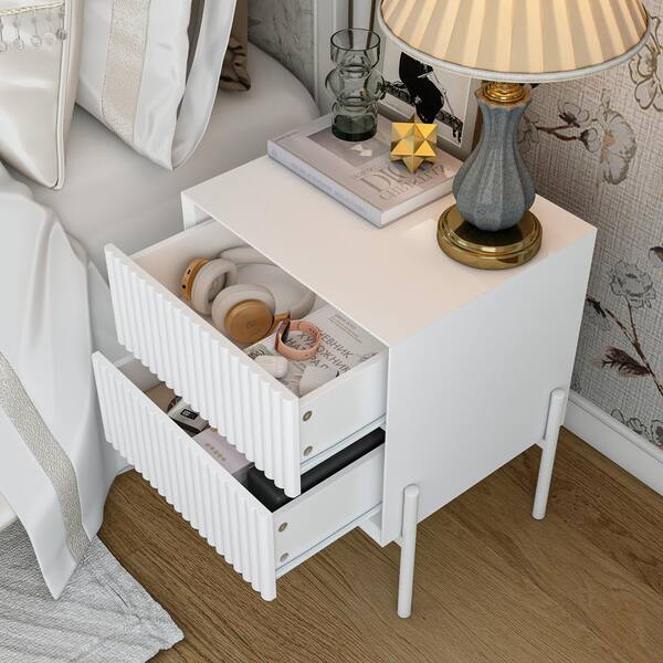 L shaped bedside table store