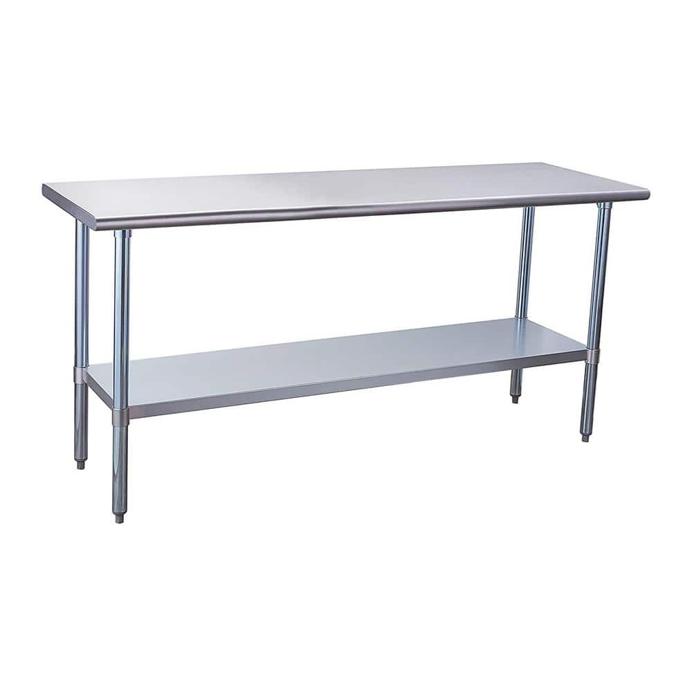 tunuo 60 in. x 24 in. Stainless Steel Kitchen Utility Table with ...