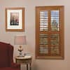HOME basics Oak 2-1/4 in. Plantation Faux Wood Interior Shutter 31 to 33 in. W x 60 in. L ...