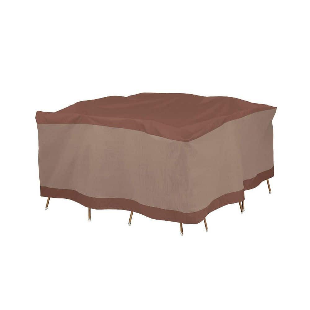 90 in. x 90 in. brown Ultimate Water-Resistant Square Patio Table ...