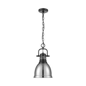 Golden Lighting Duncan 100-Watt 1-Light Matte Black Pendant Light with ...
