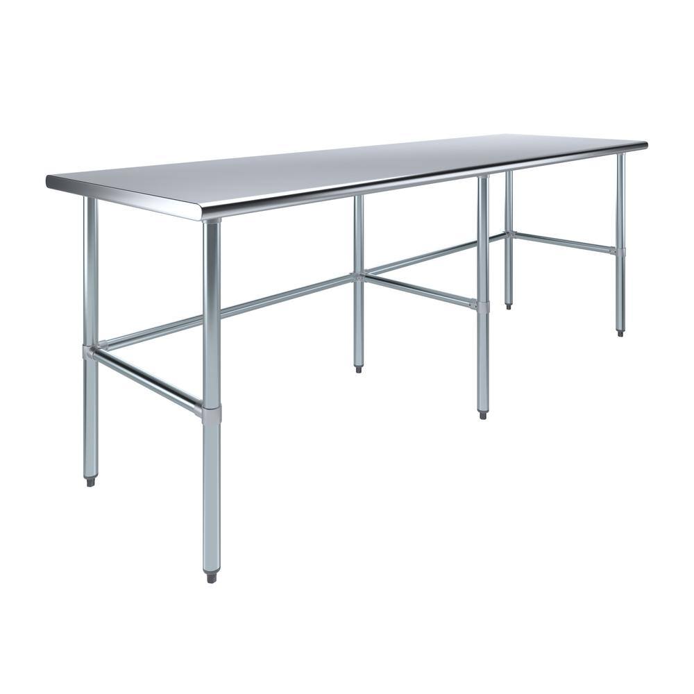 AMGOOD 30 in. x 96 in. Open Base Stainless Steel Work Table-Kitchen ...