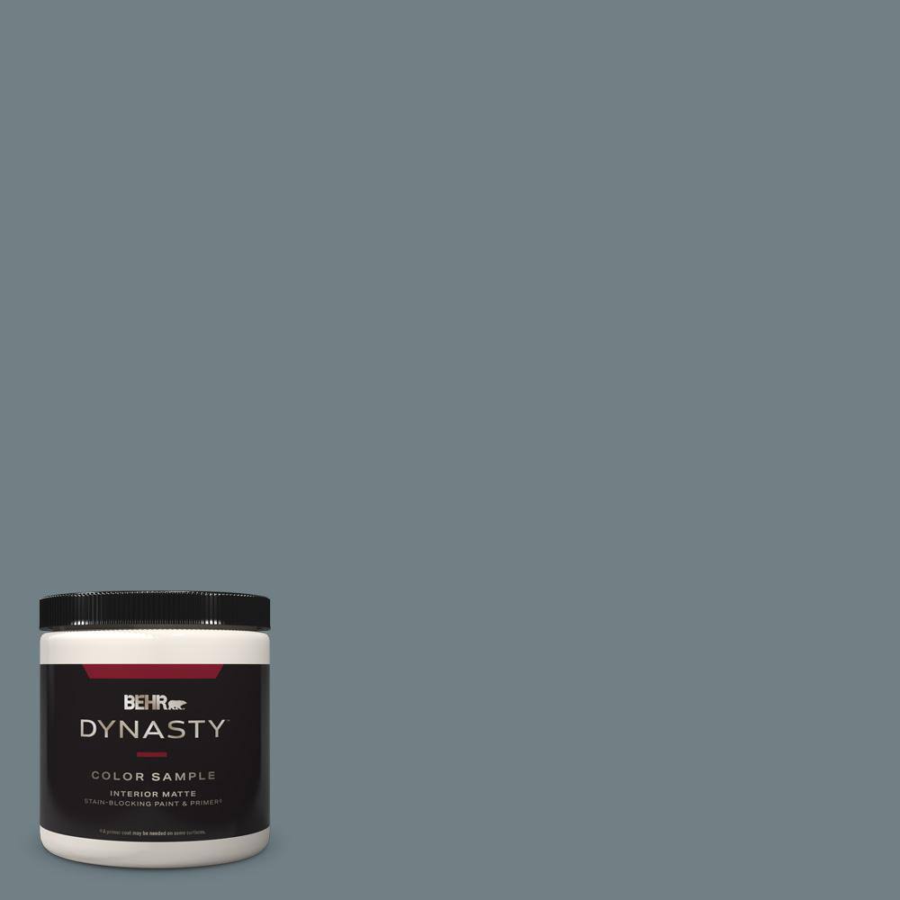 BEHR DYNASTY 8 oz. #BXC-48 Courtyard Blue Matte Stain-Blocking Interior ...