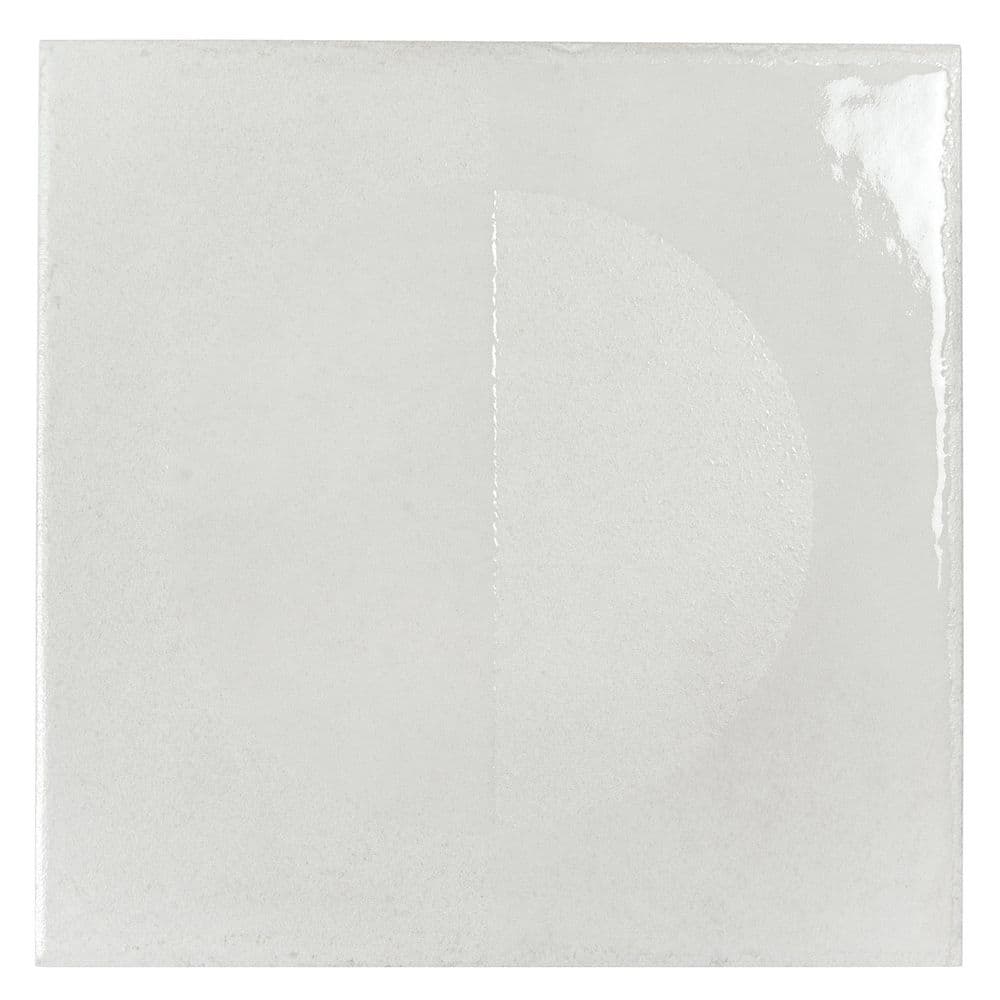 Apollo Tile Cadence 8 in. x 8 in. Matte, Glossy Crisp White Porcelain ...