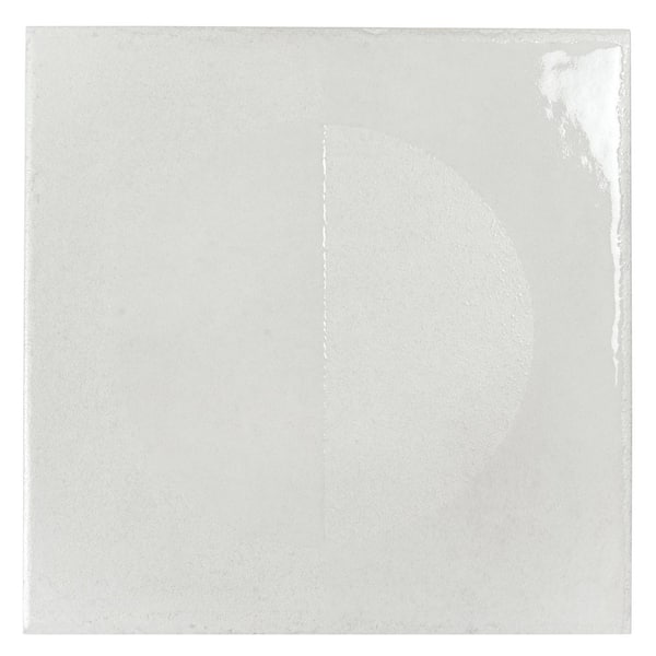 Apollo Tile Cadence 8 in. x 8 in. Matte, Glossy White Faded Terracotta ...