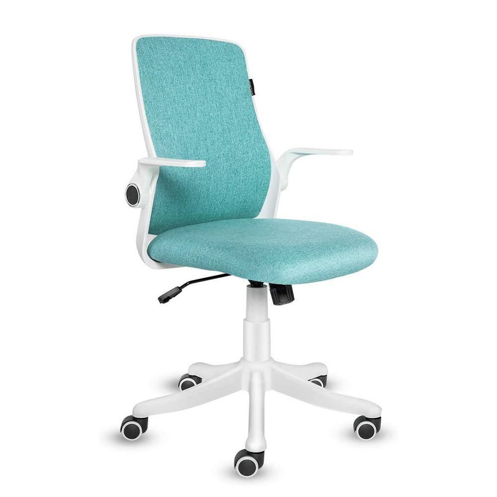 Siavonce Green Fabric Office/Desk Chair With adjustble Base and Armrest ...