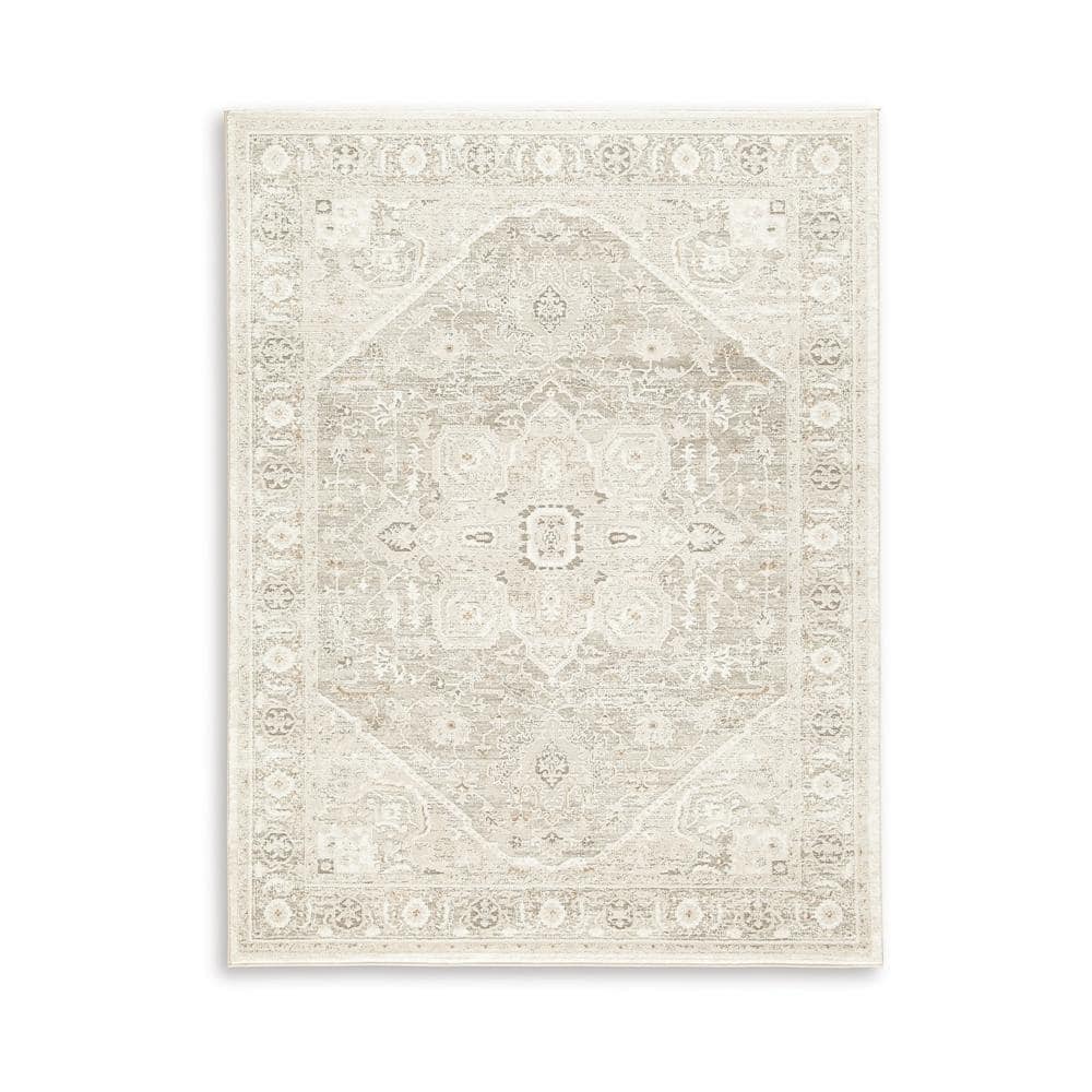 Benjara Wei Gray, Ivory and Brown 5 ft. x 7 ft. Geometric 5 ft. x 7 ft ...