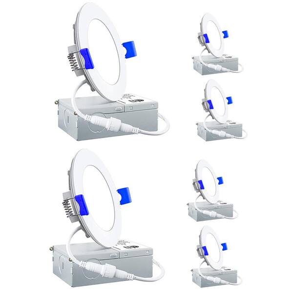 Honbei 5/6in.12-Watt Color Selectable 3CCT Ultra-Thin LED Recessed ...