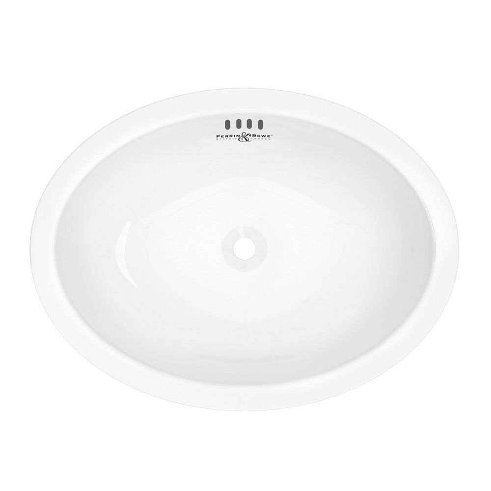 ROHL 19.63 in . Undermount Oval Bathroom Sink in White U.2525WH - The ...