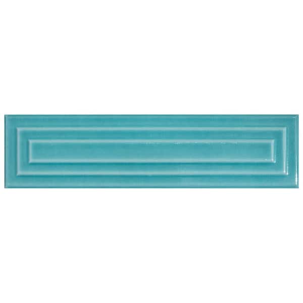 Ivy Hill Tile Colorwave Framed Teal Green 4.43 in. x 0.34 in. Polished ...