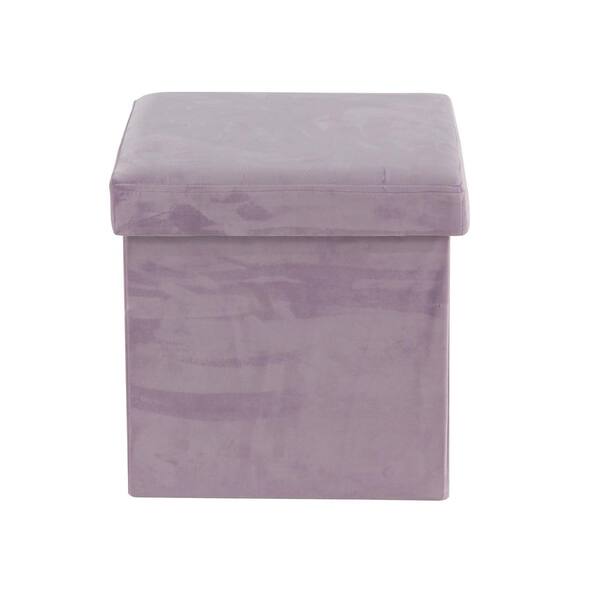 Litton Lane 15 in. Pink Polyester Modern Storage Stool 53729 - The Home ...