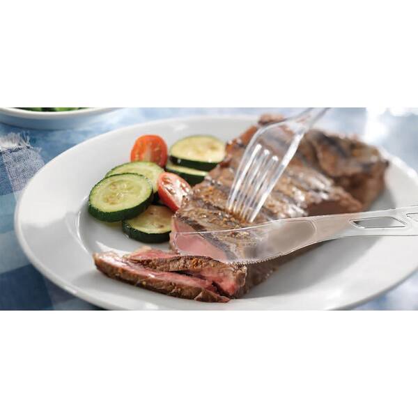 Diamond Entertaining Clear Premium Strength Plastic Full Size Cutlery ...