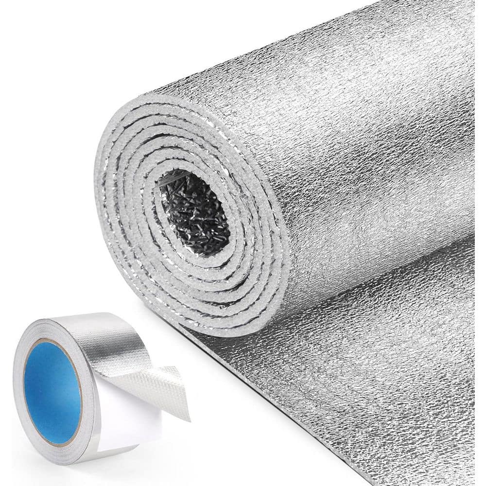 Reflective Insulation Roll 48 in. x 10 ft. Double-Sided Aluminum Foam ...